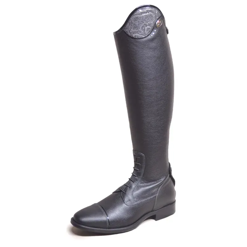 Deniro Salentino Regal Laced Tall Riding Boot in Black Silver